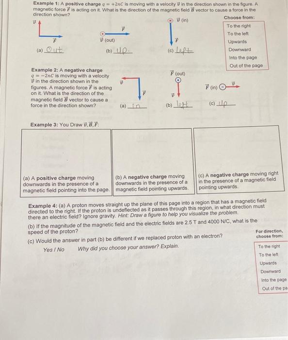 Solved "L (out) Example 1: A positive charge q = +2nC is | Chegg.com