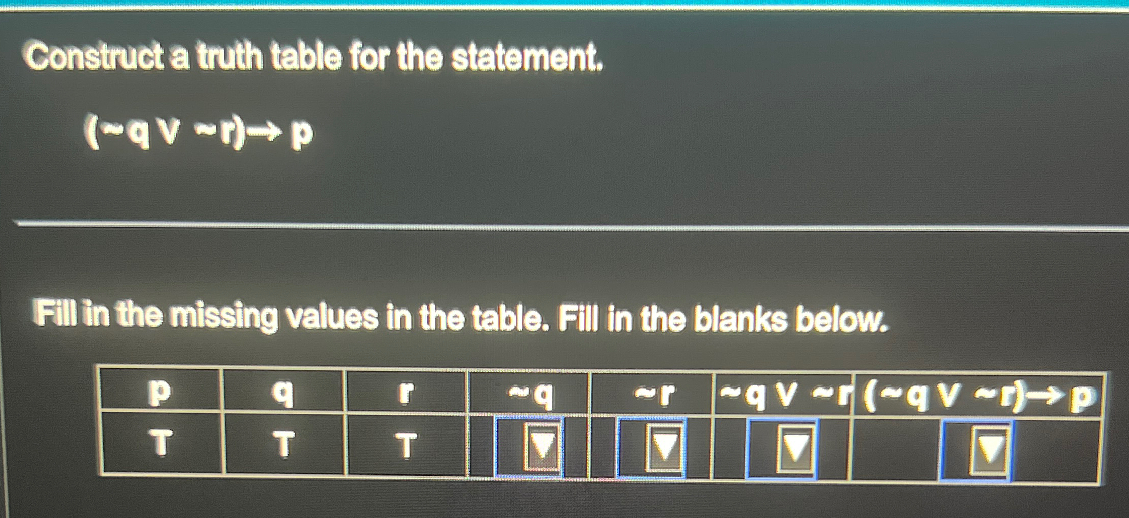 Solved Construct a truth table for the | Chegg.com