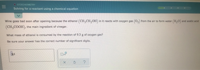 Solved Ostoichiometry Solving For A Reactant Using A 3916