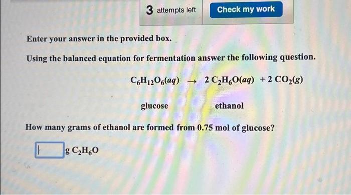 Solved Enter your answer in the provided box. Using the | Chegg.com