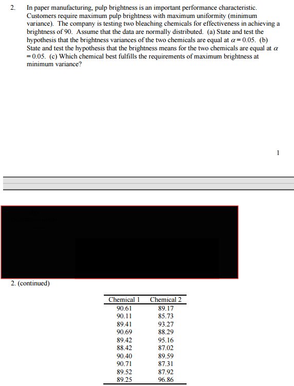 Solved Show me the steps to solve hypothesis that the | Chegg.com