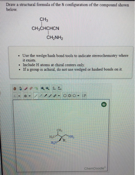 Solved Draw a structural formula of the SS configuration of | Chegg.com