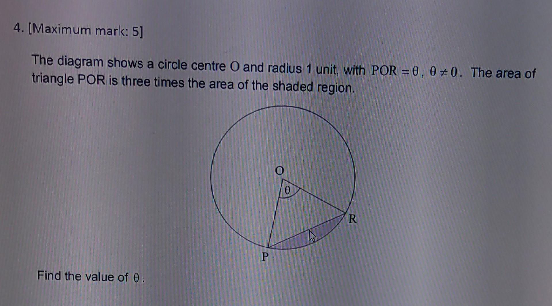 Solved 4. [Maximum mark: 51 The diagram shows a circle | Chegg.com