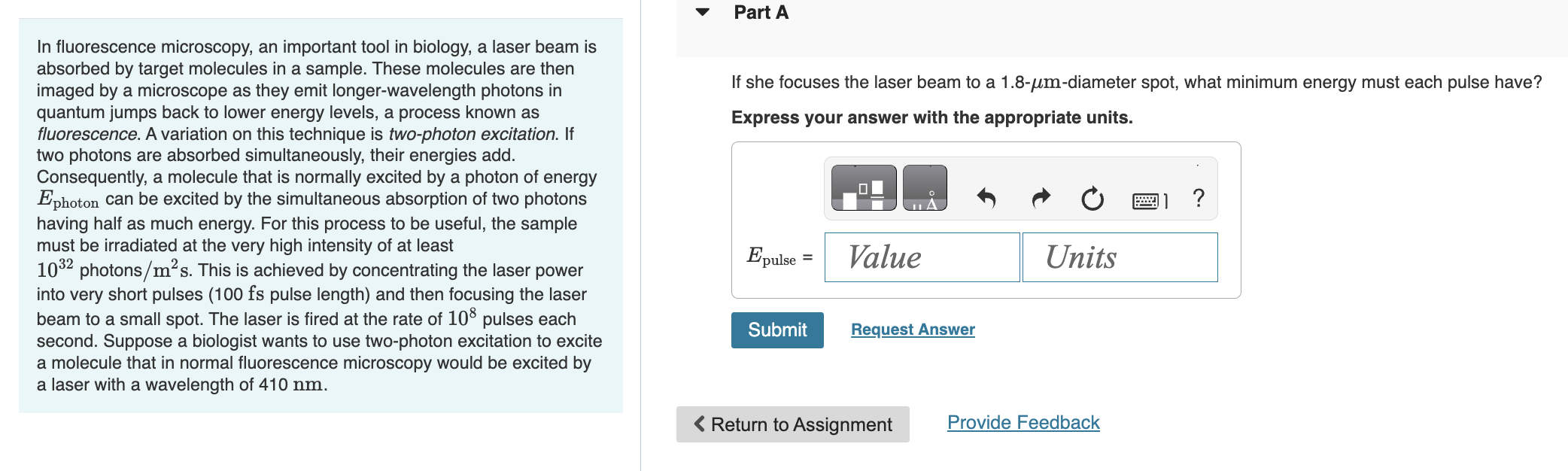 Solved Part A: fluorescence microscopy minimum energyPart E, | Chegg.com