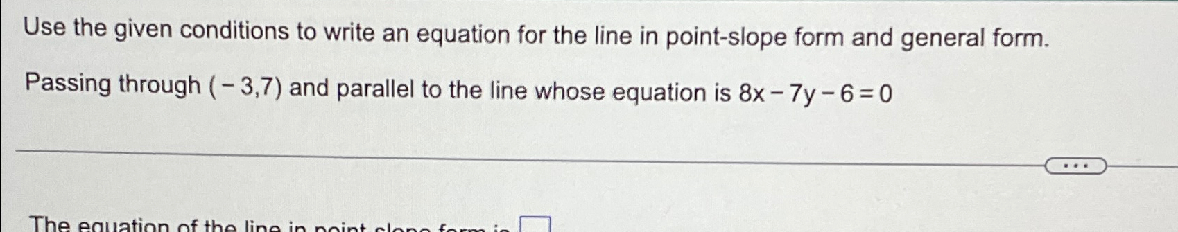 Solved Use the given conditions to write an equation for the | Chegg.com