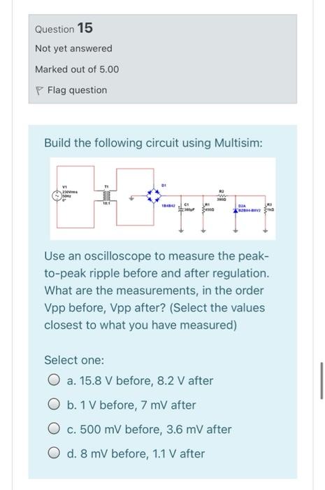 Question 15 Not yet answered Marked out of 5.00 Flag | Chegg.com