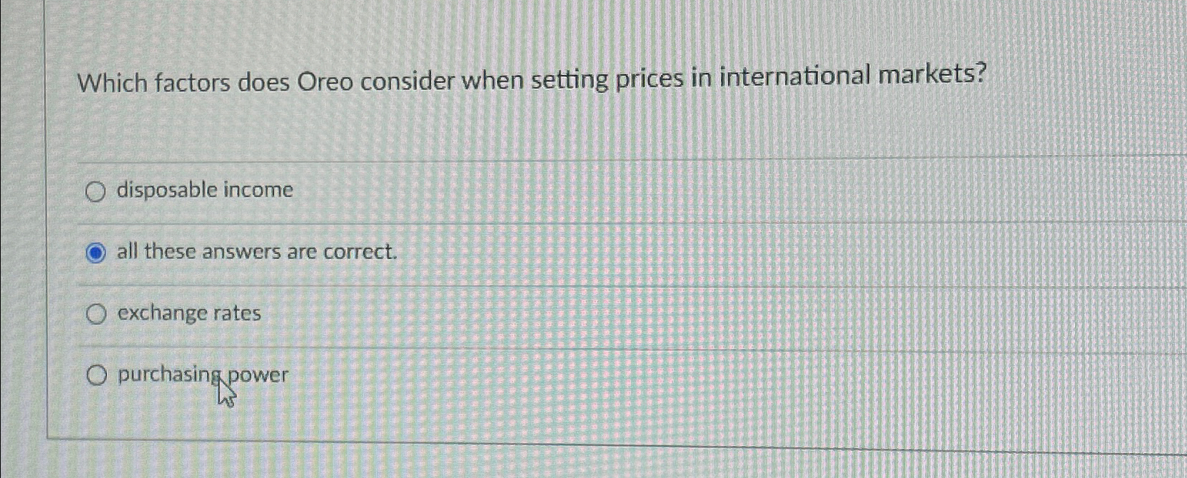 Solved Which factors does Oreo consider when setting prices | Chegg.com