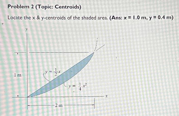 Solved Problem 2 (Topic: Centroids) Locate the x&y-centroids | Chegg.com