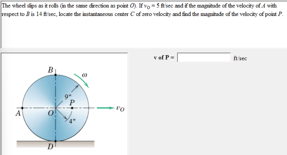 Solved O vO=5ftsec ﻿and if ﻿the magnitude of ﻿the velocity | Chegg.com