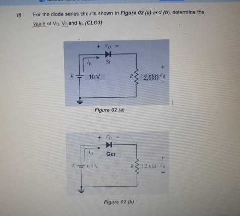 Solved ii) ﻿For the diode series circuits shown in Figure | Chegg.com