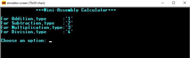 Solved mini calculator /Assembly LanguageProject | Chegg.com