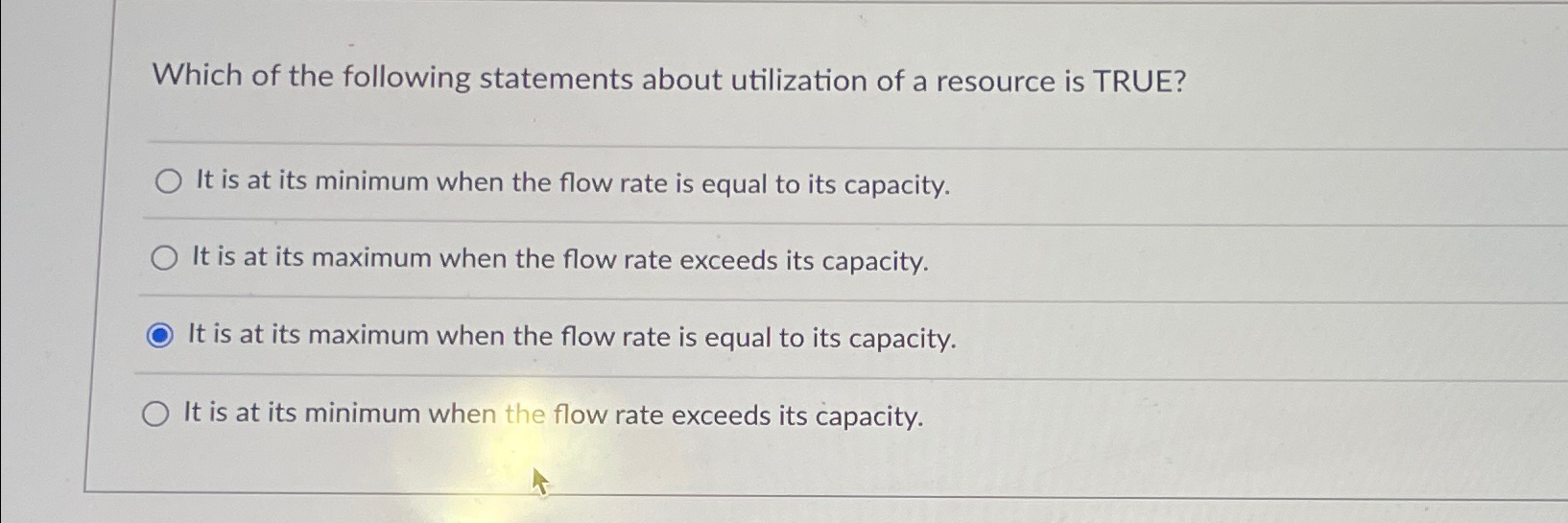 Solved Which of the following statements about utilization | Chegg.com