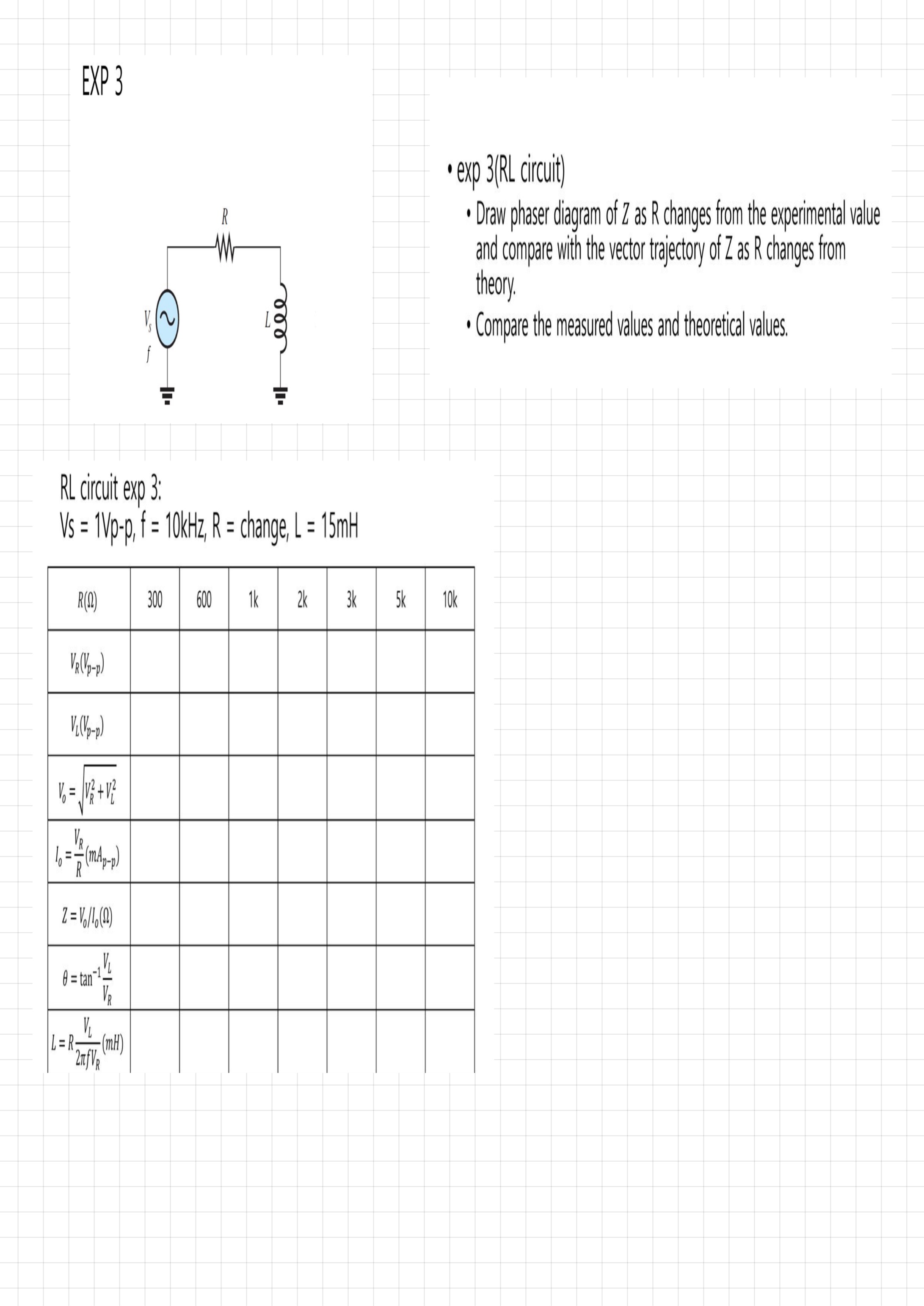 Solved 'exp 3RL Lirait)Draw phaser diagram of Z as R changes | Chegg.com