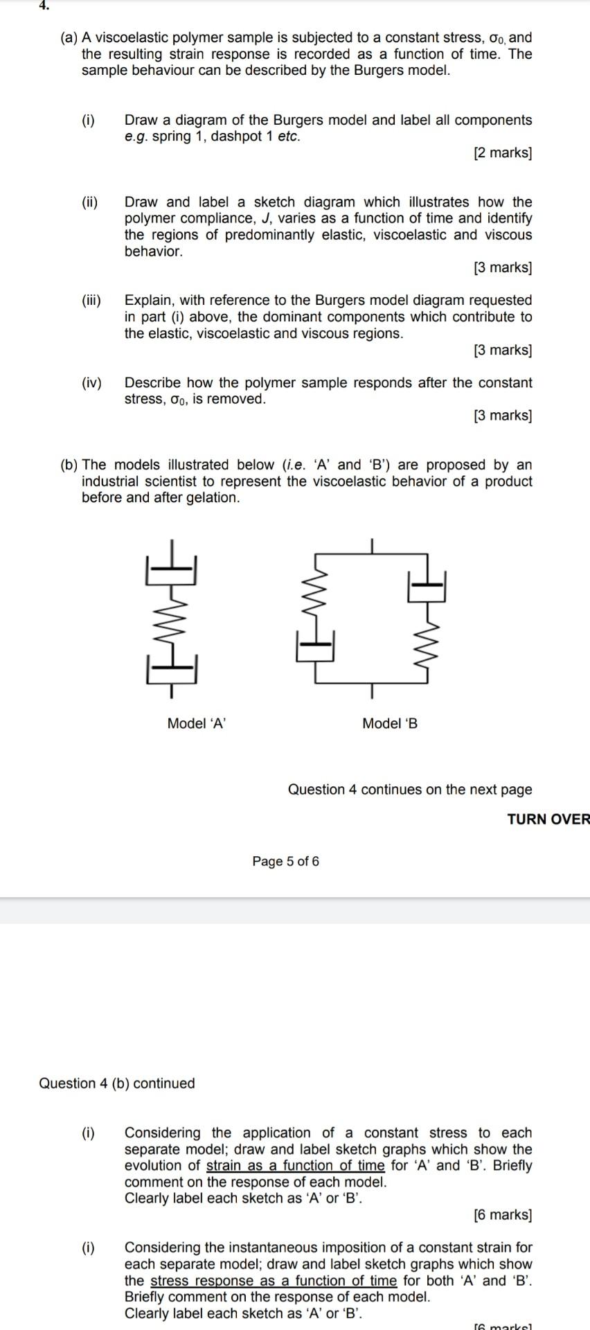 Solved (a) A viscoelastic polymer sample is subjected to a | Chegg.com
