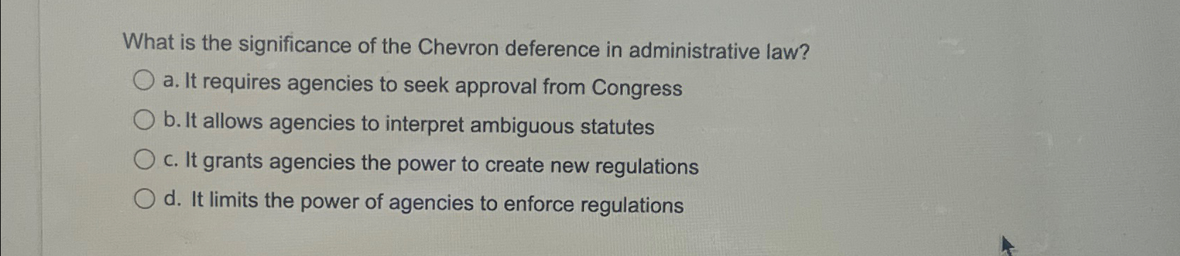 Solved What is the significance of the Chevron deference in | Chegg.com