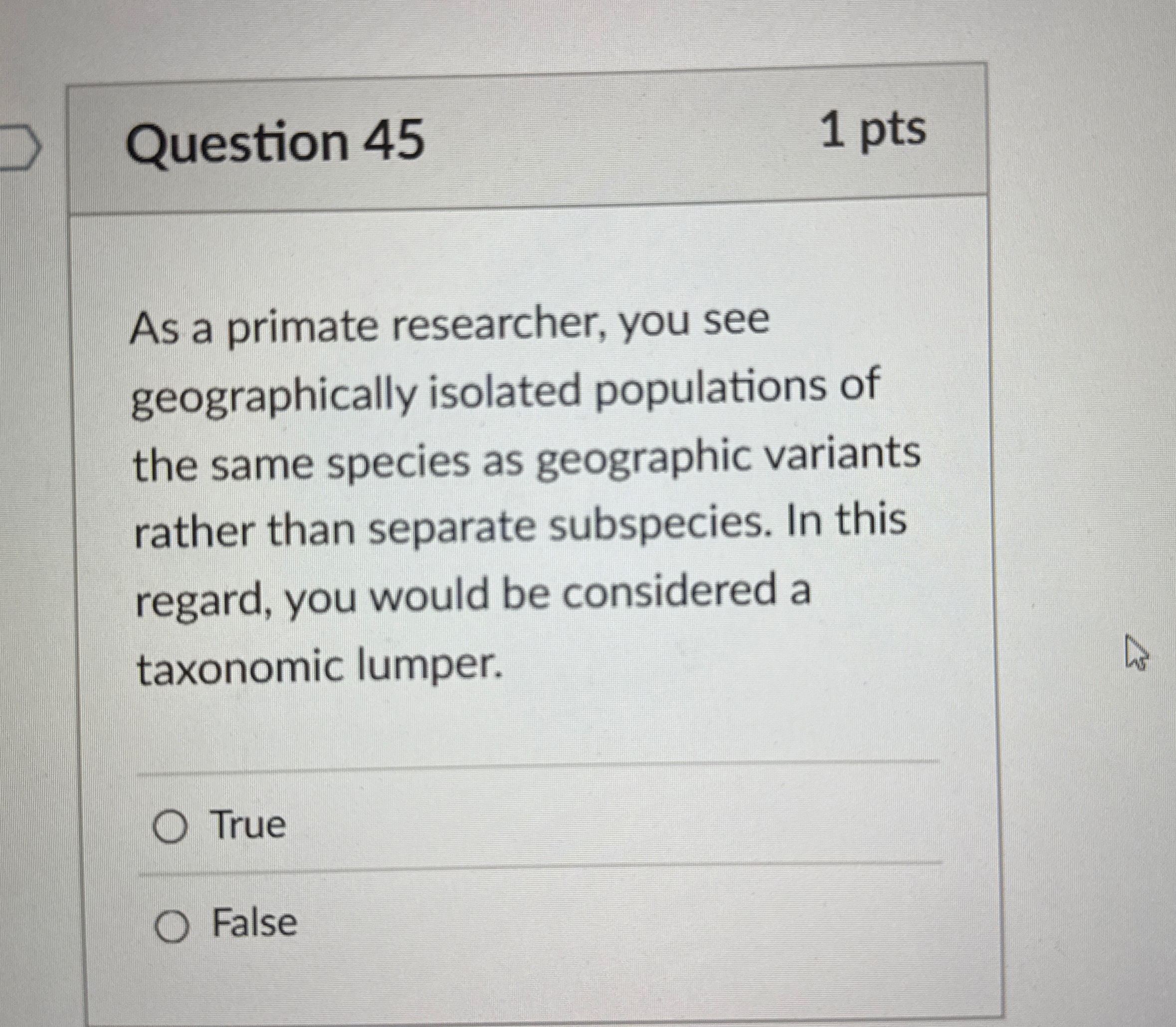 Solved Question 451 ﻿ptsAs a primate researcher, you see | Chegg.com