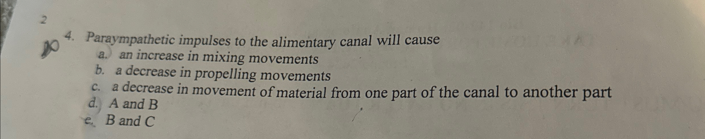 Solved Paraympathetic impulses to the alimentary canal will | Chegg.com