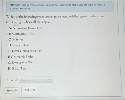 Solved Attempt 1: One or more answers is incorrect. You will | Chegg.com