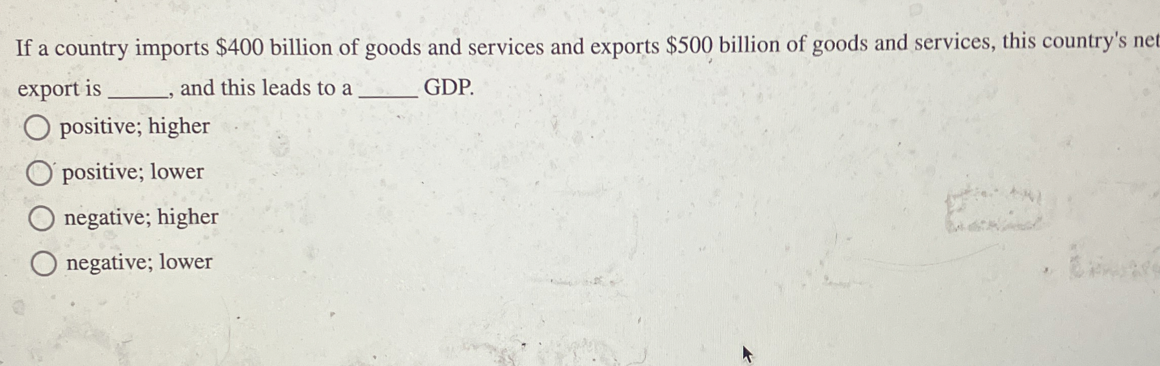 Solved If a country imports $400 ﻿billion of goods and | Chegg.com