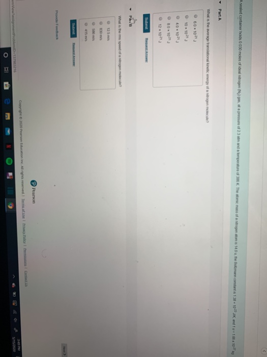 Solved Part A What is the average translational kinetic | Chegg.com