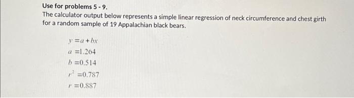 Solved Use for problems 5 - 9. The calculator output below | Chegg.com