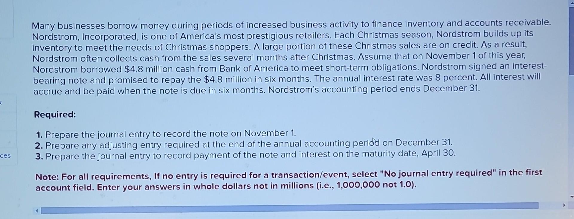 Solved Record the note on November 1 . Note: Enter debits | Chegg.com