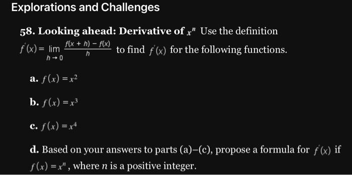 Solved Explorations and Challenges 58. Looking ahead: | Chegg.com