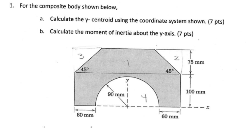 Solved 1. ﻿For the composite body shown below, a. ﻿Calculate | Chegg.com