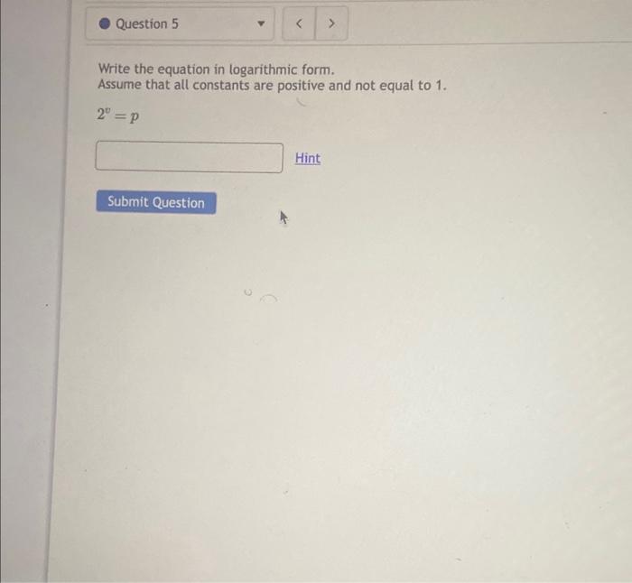 Solved Write the equation in logarithmic form. Assume that | Chegg.com