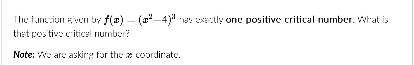 Solved The function given by f(x)=(x2-4)3 ﻿has exactly one | Chegg.com