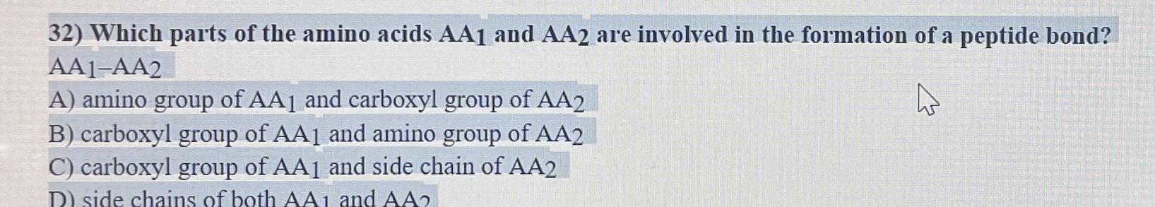 Solved Which parts of the amino acids A1 ﻿and A2 ﻿are | Chegg.com