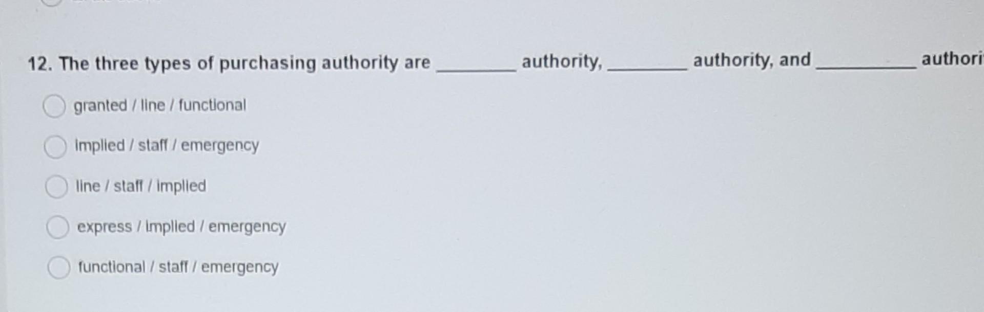 Solved authority, authority, and authori 12. The three types | Chegg.com