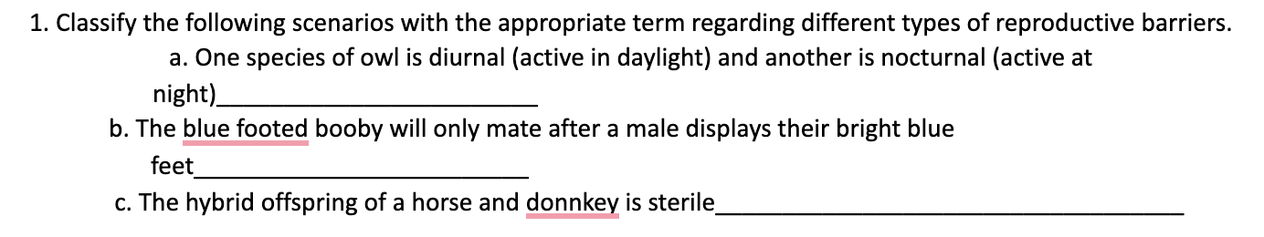 Solved Classify the following scenarios with the appropriate | Chegg.com