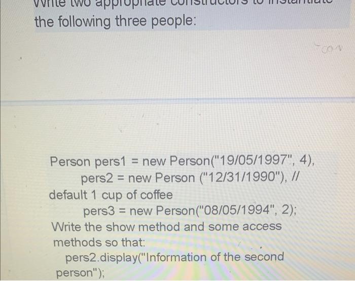 Solved Write a program in Java that contains the incomplete | Chegg.com