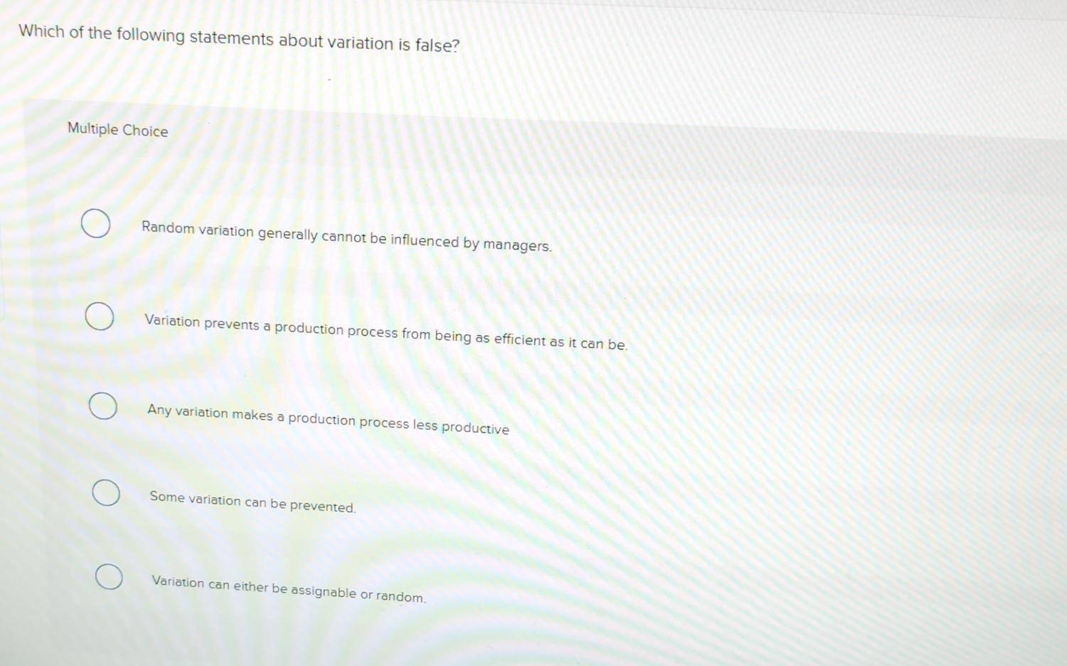 Solved Which of the following statements about variation is | Chegg.com