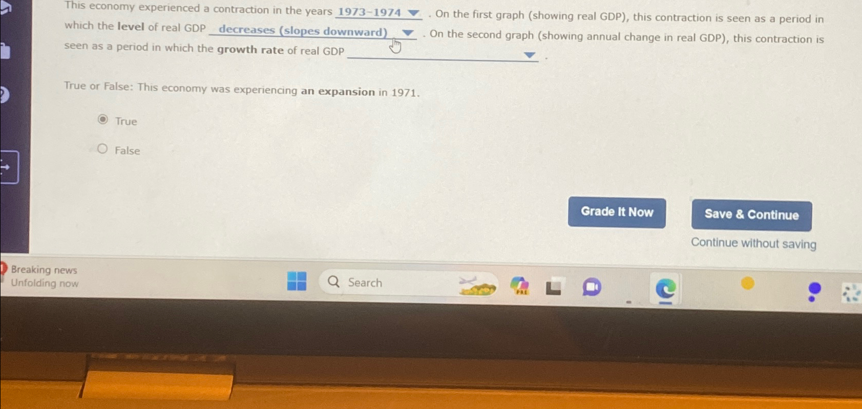 Solved This economy experienced a contraction in the years | Chegg.com