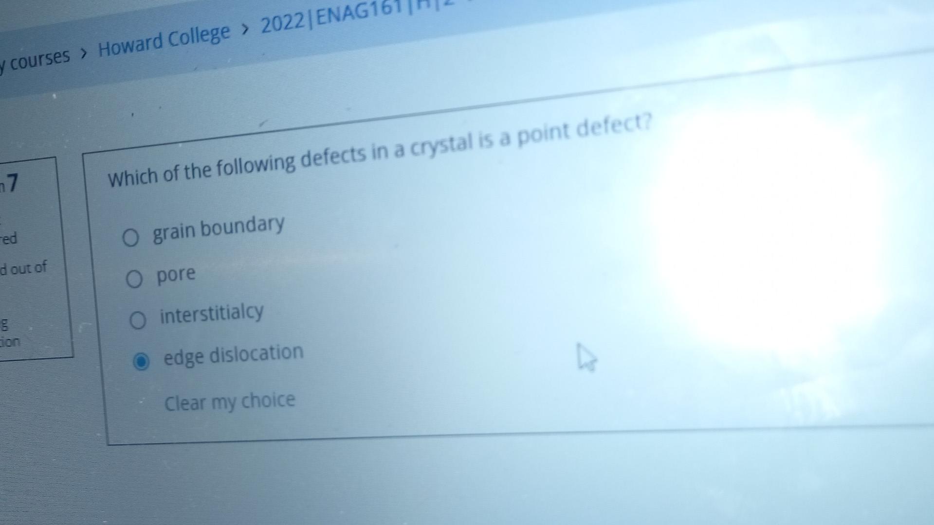 Solved Which of the following defects in a crystal is a | Chegg.com