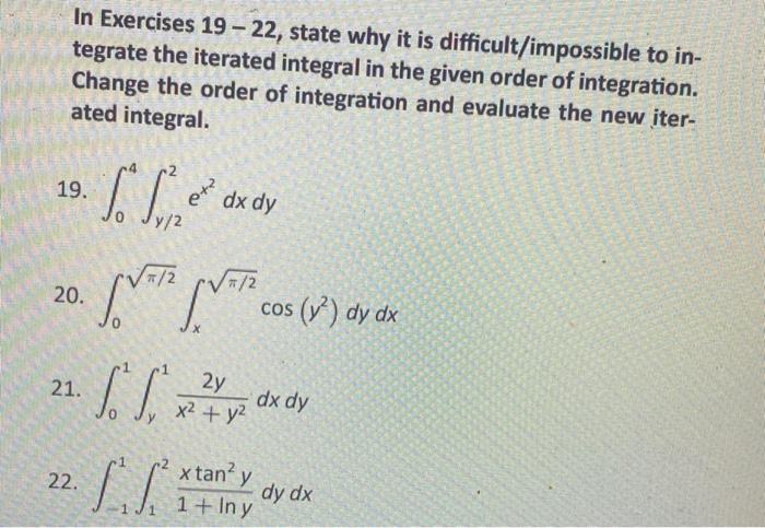 Solved In Exercises 19−22, state why it is | Chegg.com