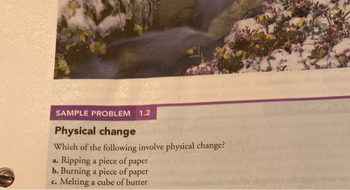 Solved SAMPLE PROBLEM 1.2 Physical change Which of the | Chegg.com