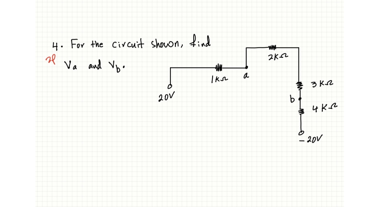 Solved For the circuit shown, find il Va ﻿and Vb. | Chegg.com