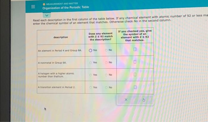 Solved Read each description in the first column of the | Chegg.com