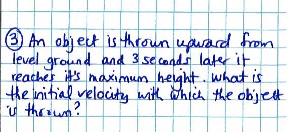 Solved (3) An object is throun upeward from level grownd and | Chegg.com