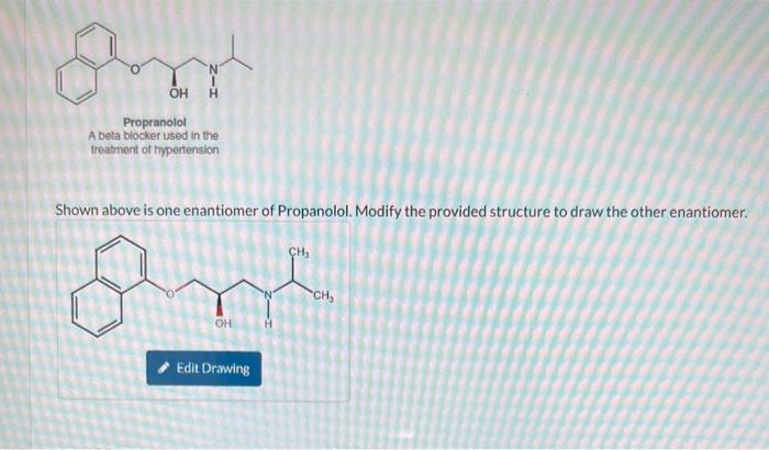 Solved Propranolol A beta blocker used in the treatment of | Chegg.com