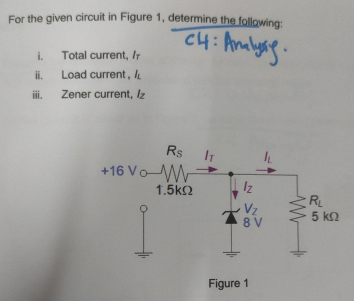 Solved For the given circuit in Figure 1, ﻿determine the | Chegg.com