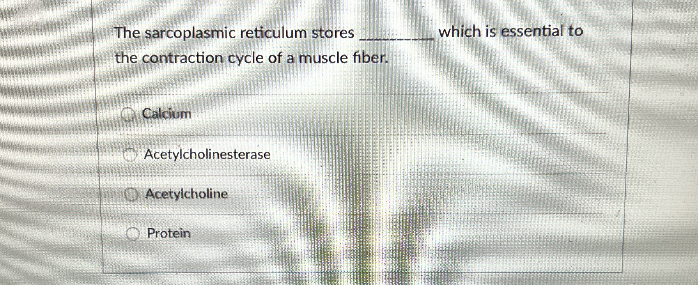 Solved The sarcoplasmic reticulum stores q, ﻿which is | Chegg.com