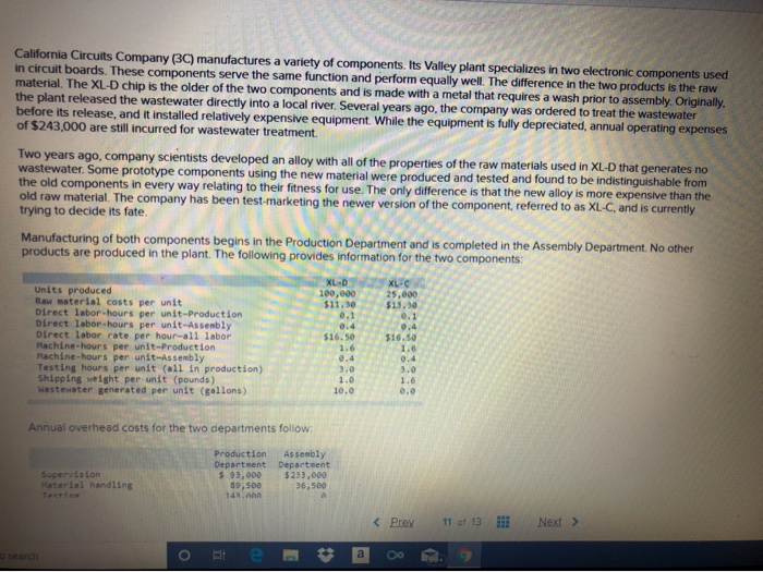 Solved California Circuits Company (3C) manufactures a | Chegg.com