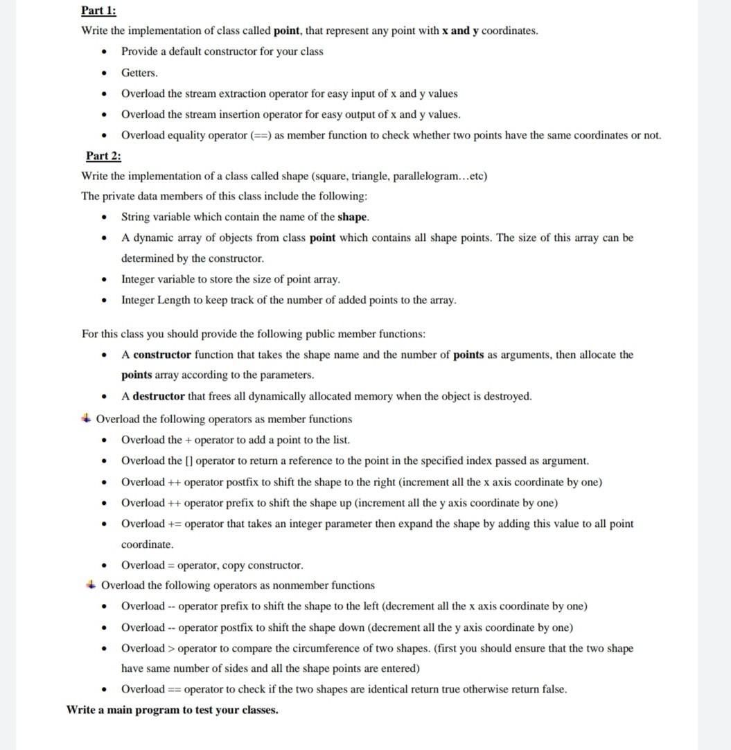 Solved Part 1: Write the implementation of class called | Chegg.com