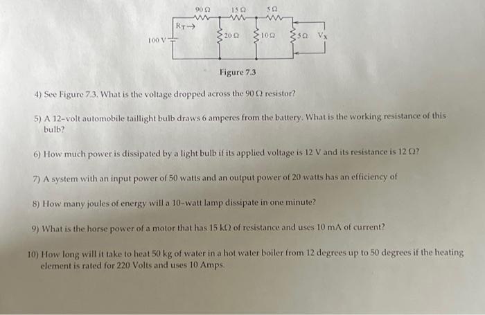 Solved Figure 7.3 4) See Figure 7.3. What is the voltage | Chegg.com