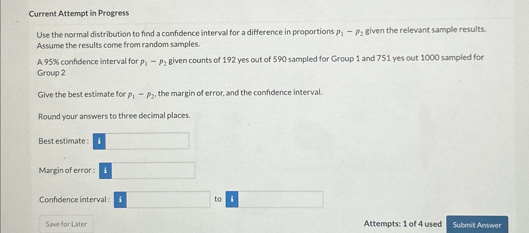 Solved Current Attempt in ProgressUse the normal | Chegg.com