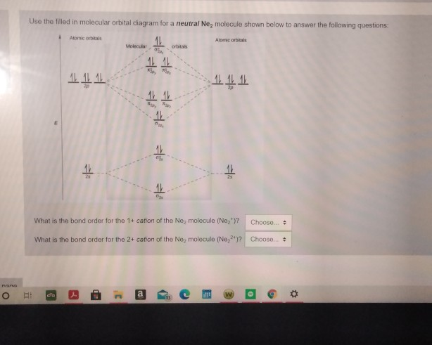 Solved Use the filled in molecular orbital diagram for a | Chegg.com
